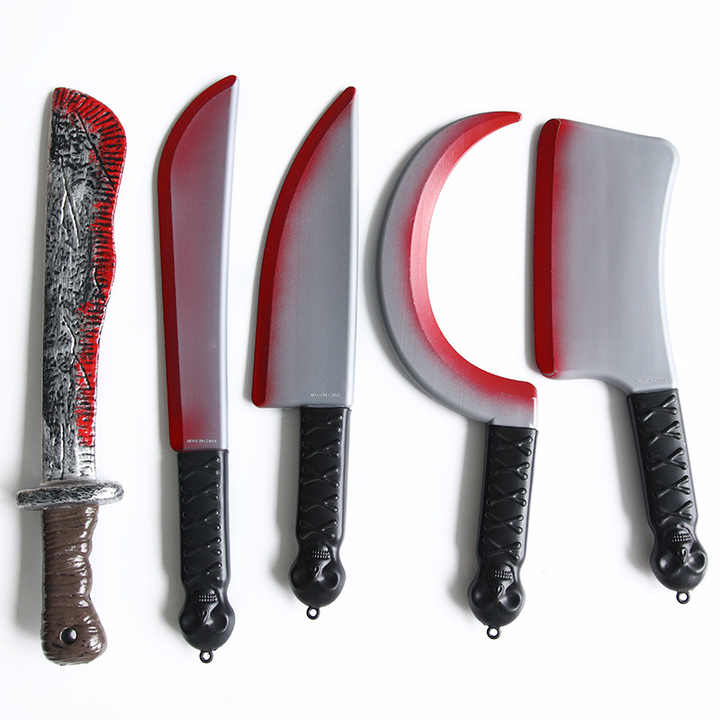 Halloween Fake Bloody Props Plastic Fake Knife Horror Blood Weapons ...