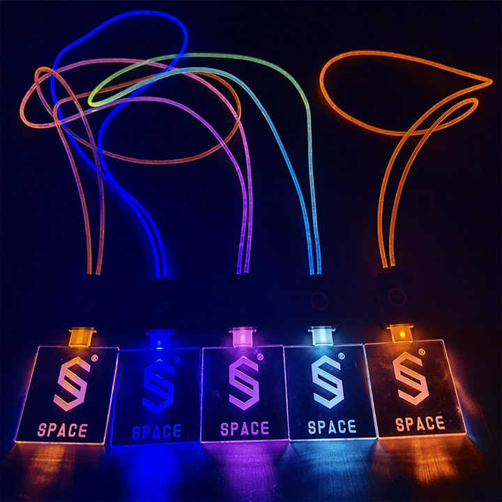 Custom Flashing Led Acrylic Badge Name Tag Lanyard Neck Straps Id Cards ...