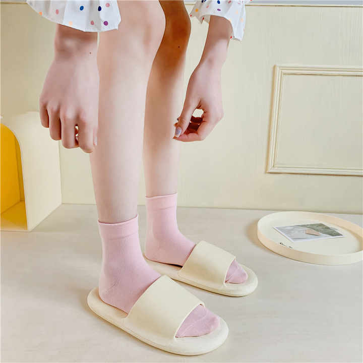 Socks Women Spring and Autumn Solid Color Tube Socks Candy Color ...