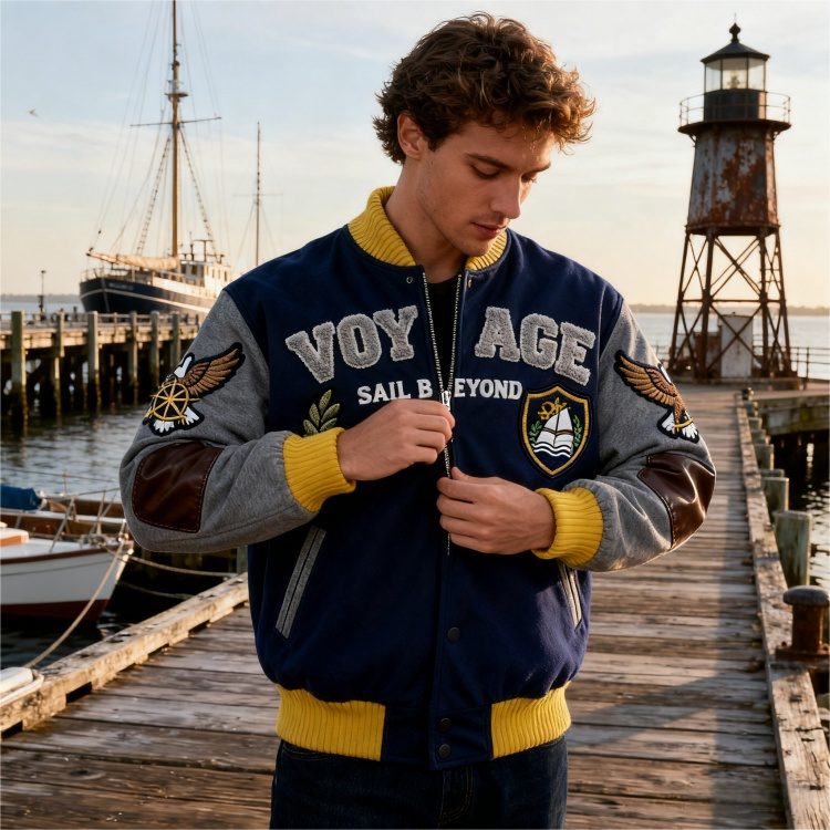 Wholesale Spring Embroidery Letterman Baseball Varsity Jackets Button ...