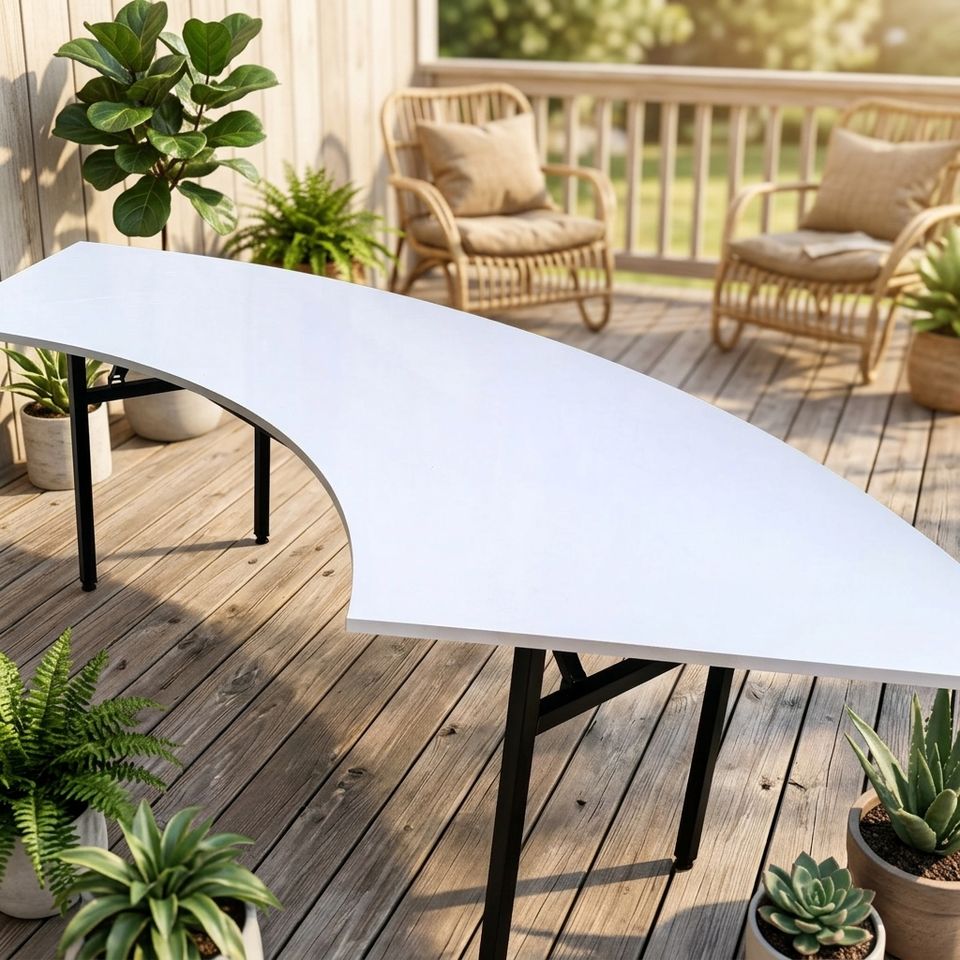 Curved Folding Table Modern Minimalist Metal Frame Multi-layer Board ...