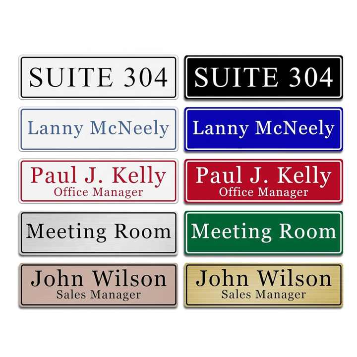 Personalized Engraved Aluminum Name Plates for Business