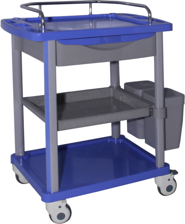 Hospital Cart Emergency Trolley With Drawers Abs Blue Iv Infusion ...