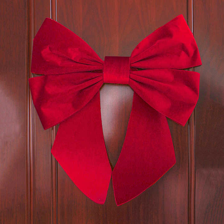 MSD Ribbon Red Bows Decorations Window Giant Velvet Bow With Three ...