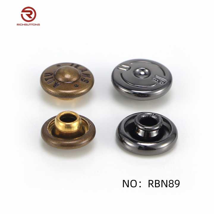 Brass Jeans Buttons with Rose Gold Logo - Sustainable & Customizable