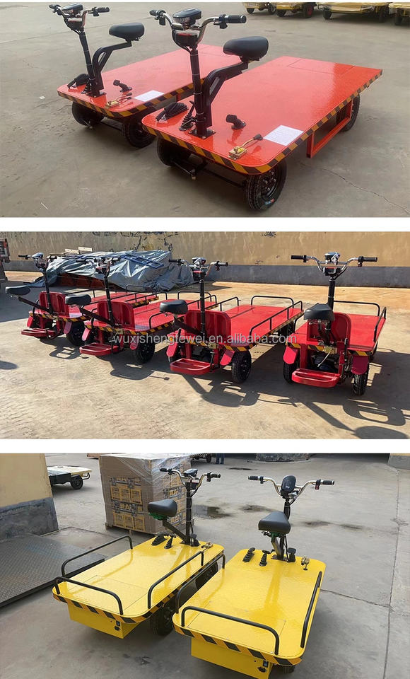 Electric Drive on Platform Truck With Seat 4 Wheel Battery Trolley 1 ...