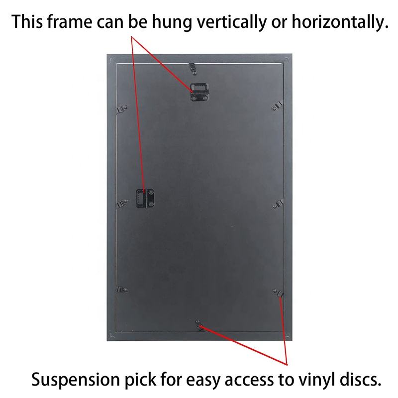 Black 16.5x25 Inch Double Groove Record Album Frame for Vinyl Display ...