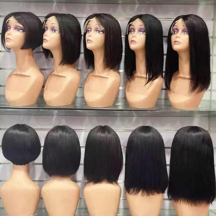 Fuxin Double Drawn Human Hair Wigs - Short, Bob Styles