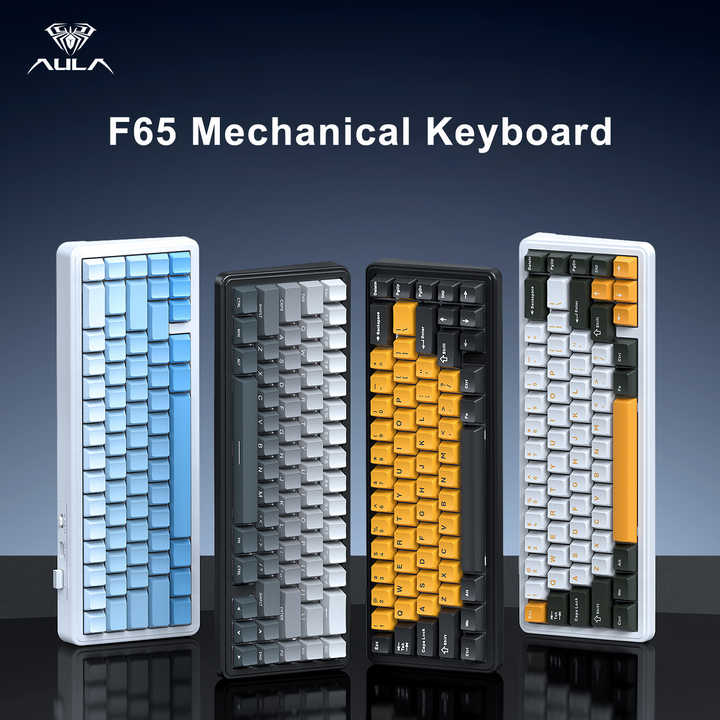 Aula F65 Gasket 65% Layout Hot Swappable Wired 2.4G Wireless BT RGB ...