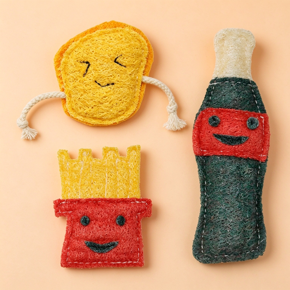 Cartoon Teaser Wand, Natural Loofah Chew Stick Toy, Durable Boredom ...
