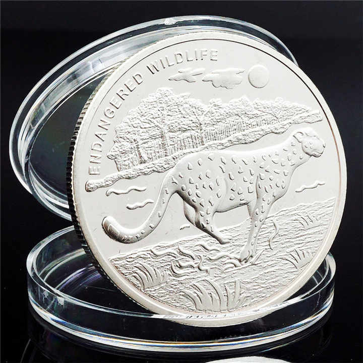 1 Oz Congo Endangered Wildlife Leopard Silver Iron Coin