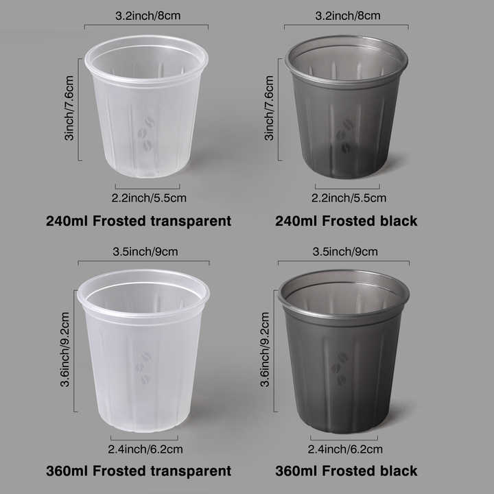 PP Injection Cup 200/360ml Clear Disposable Injection Plastic Hard PP ...