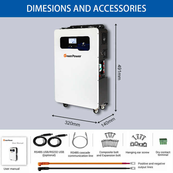 All in One Inverter Battery 2.56KWH 4.8KW 5.12KW Hybrid 5.12KW Solar ...
