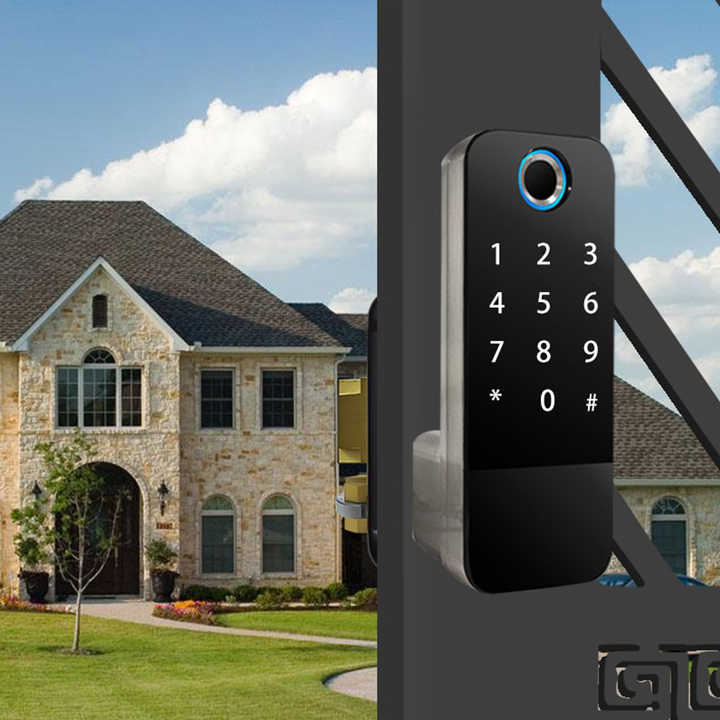 Waterproof Smart Electric Rim Lock with Tuya APP Control WIFI Outdoor ...