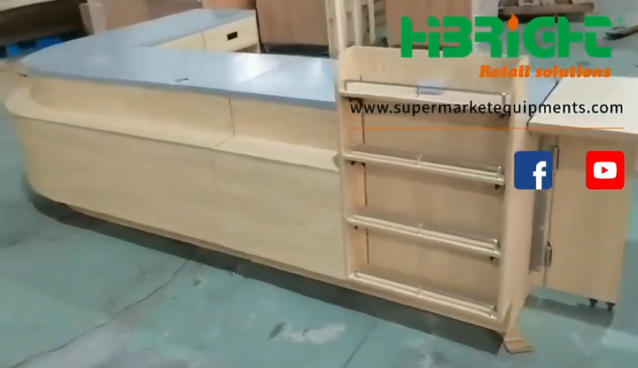 Customized Wood Cashier Counter for Supermarkets and Convenience Stores ...