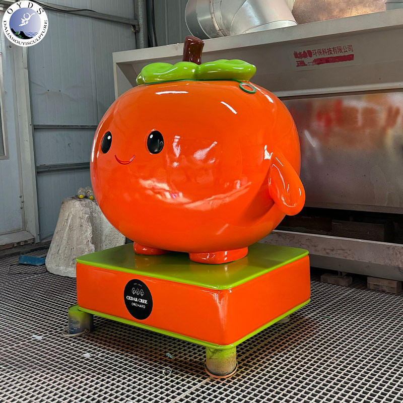 Creative Lifelike Fiberglass Persimmon Mascot Statue Custom Cartoon ...