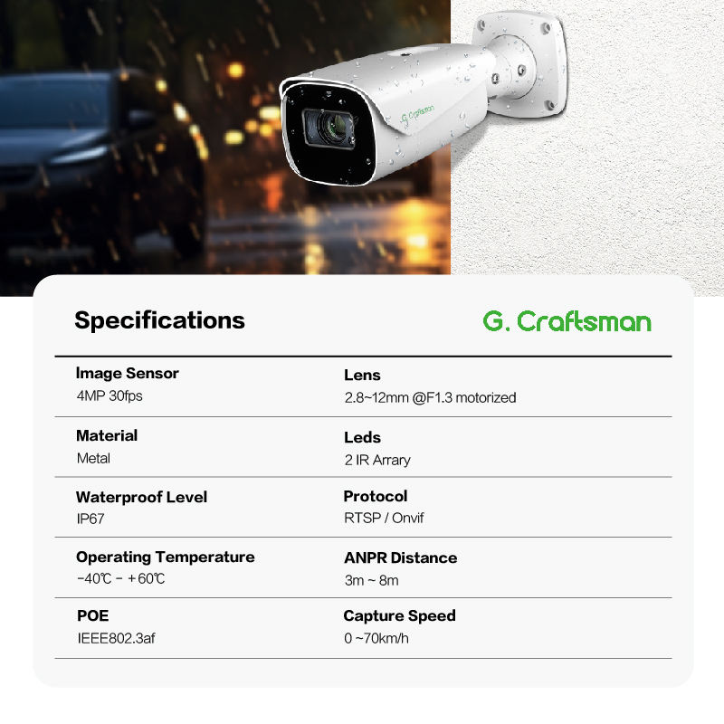 GC-LPRBVI-M4T 4MP LPR ANPR Camera - Automatic Number Plate Recognition