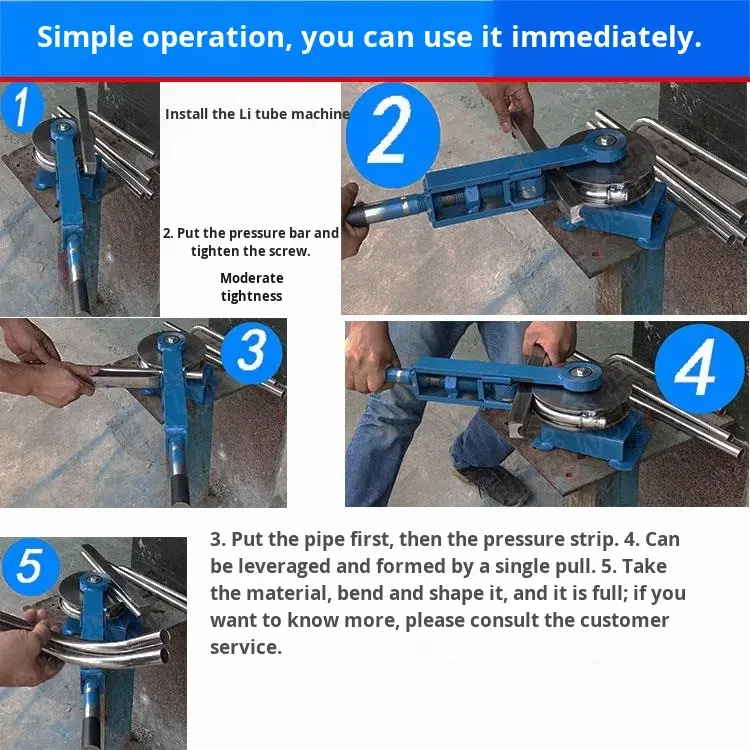 Manual Pipe Bender 19/22/25mm Die Set for Stainless Steel Round Tube ...