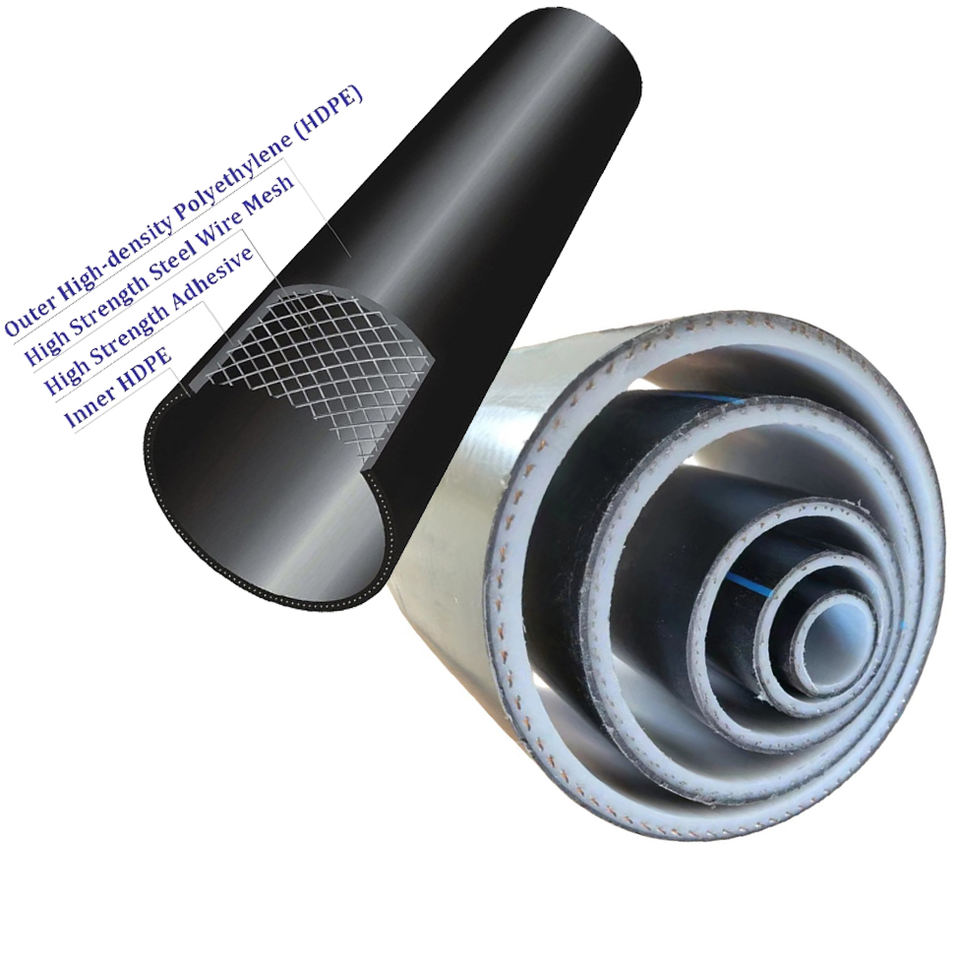 Customized SRTP Pipe 500mm Steel Wire Mesh Skeleton Polyethylene ...