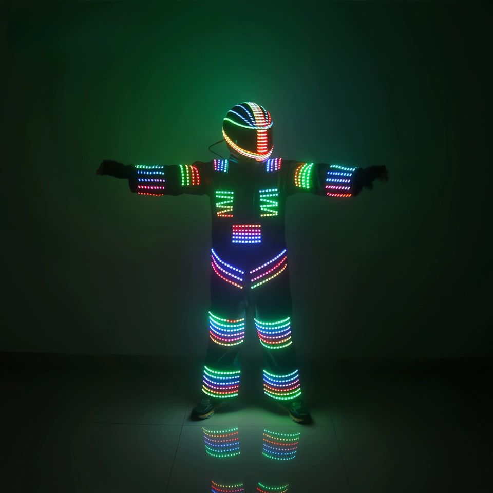 LED Robot Costume Helmet with Laser Lights for Chinese New Year ...