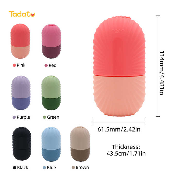 Natural Skin Face Cooler Ice Roller Facial Silicone Ice Mold Contour ...