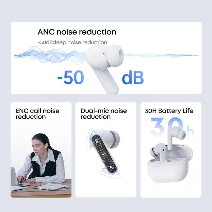 Langsdom Handfree Earphone - Noise Cancelling TWS Earbuds