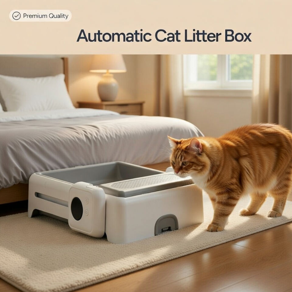 Easy Clean Smart Automatic Cat Litter Box Large Capacity Sensor Safety ...