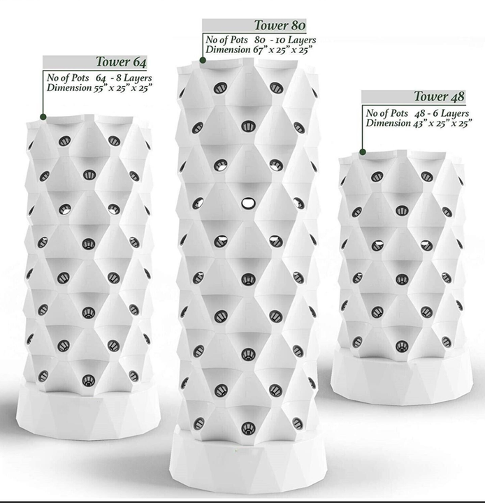 80 Holes Hydroponic Tower - Efficient Vertical Farming