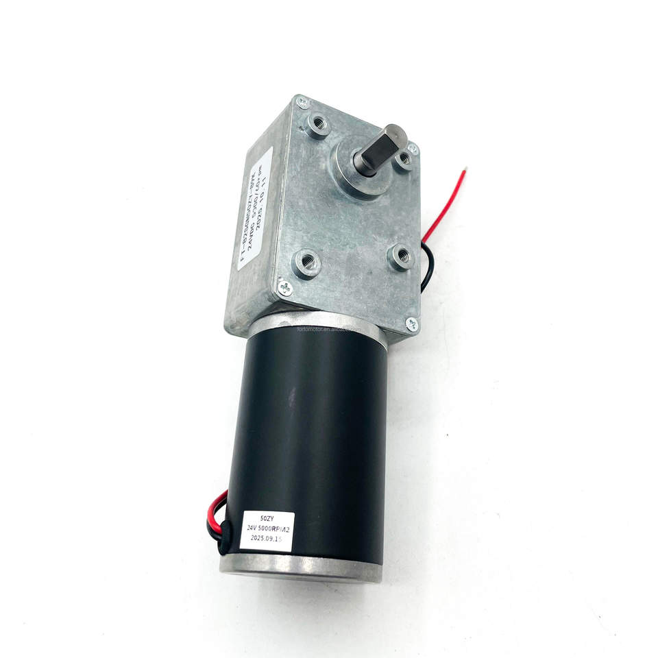 High Torque 24V Electric Motor Low Rpm Worm DC Gearbox 58*82mm Low ...