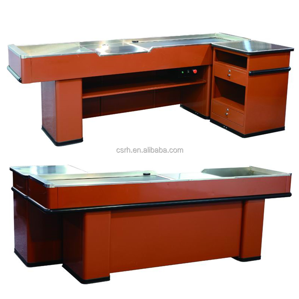 Cashier Counter with Conveyor Belt - Efficient Supermarket Design