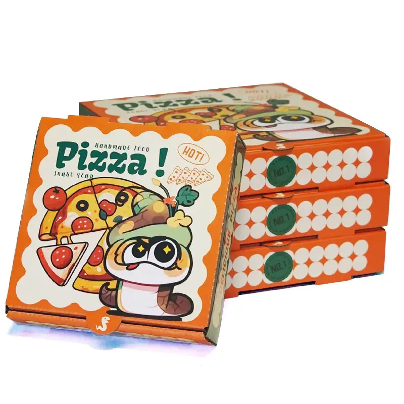 Custom Logo Kraft Paper Pizza Box Gold Foil Recyclable Popular Food ...