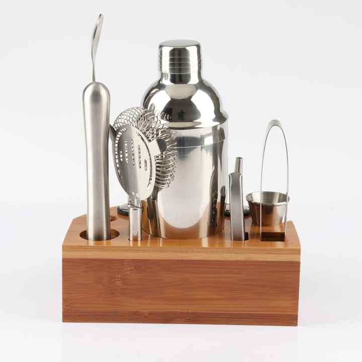 Premium Cocktail Shaker Bar Tools Set - Brushed Stainless Steel