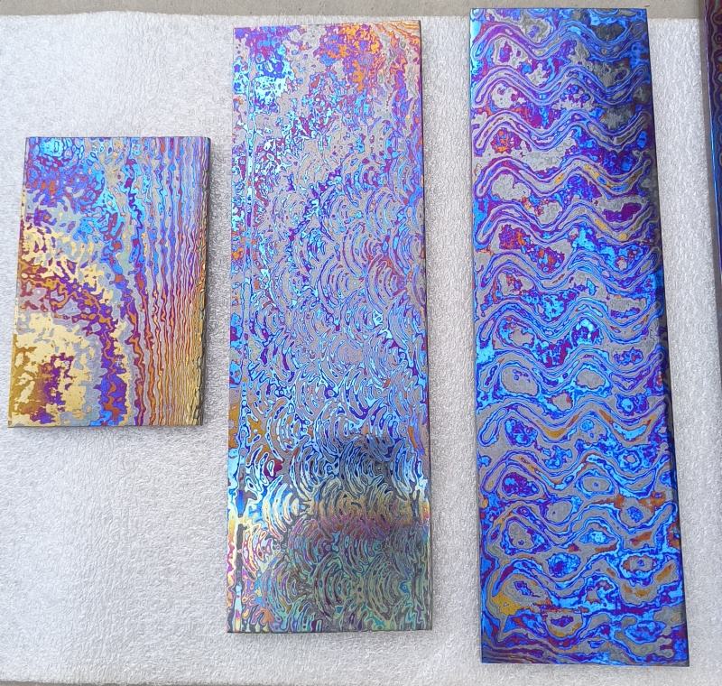 Hot Sale Custom Handmade Timascus Mokuti Titanium Damascus Sheet