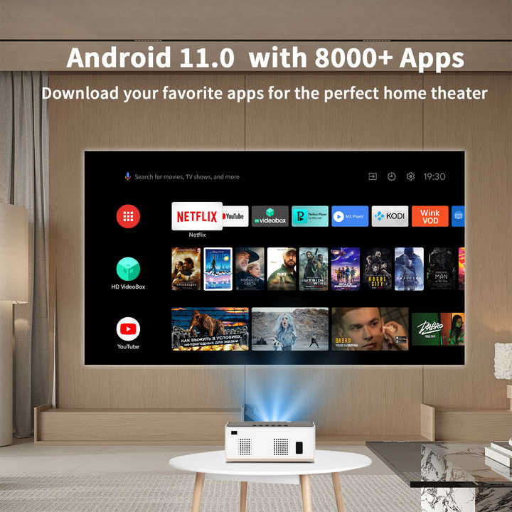 YDH-M7 Smart 4K Projector - 1050 Lumens Portable Home Theater