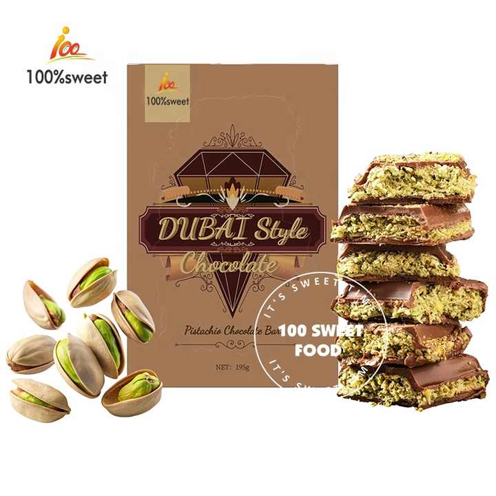 Wholesale PISTACHIO & KNAFEH MILK Chocolate Bars - 100 Sweet