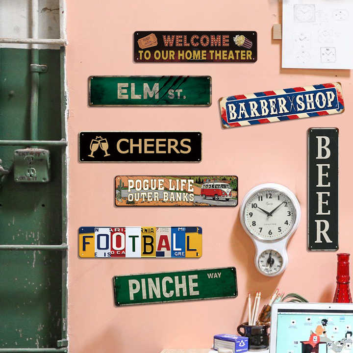 Vintage Retro Bar Decor 10*40cm Customize Vintage Metal Sign Metal Tin ...