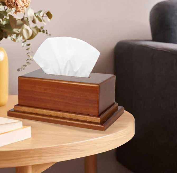 Luxury Rectangular Wooden Tissue Box Cover Concealment Hidden Money ...