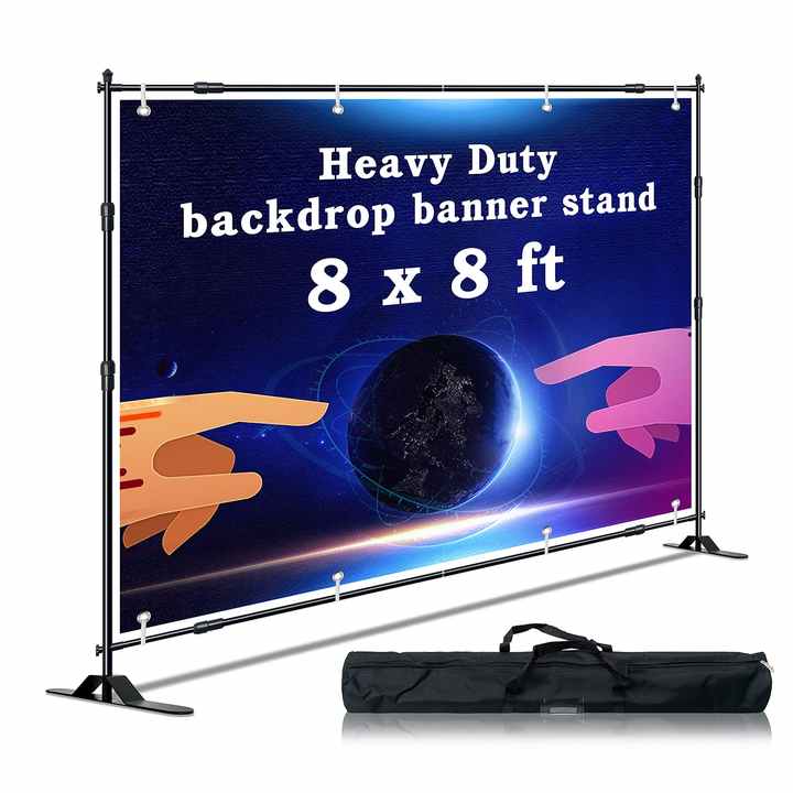8x10 ft Heavy Duty Backdrop Banner Stand Thicker Professional Large ...