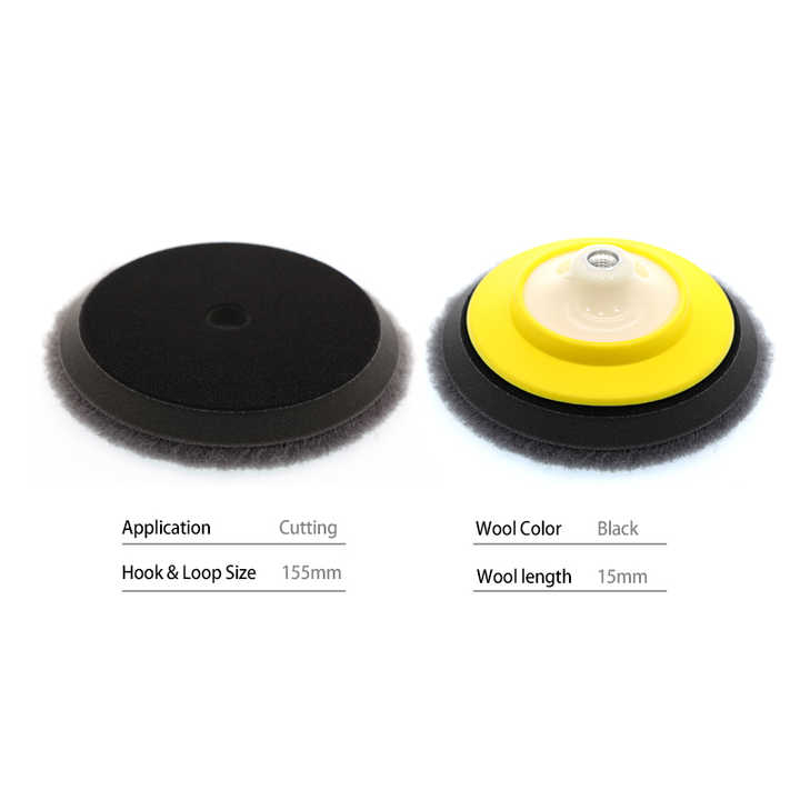 Auto Detailing 3" 5" 6" Grey Wool Heavy Cutting Buffing Wool Pad Car ...