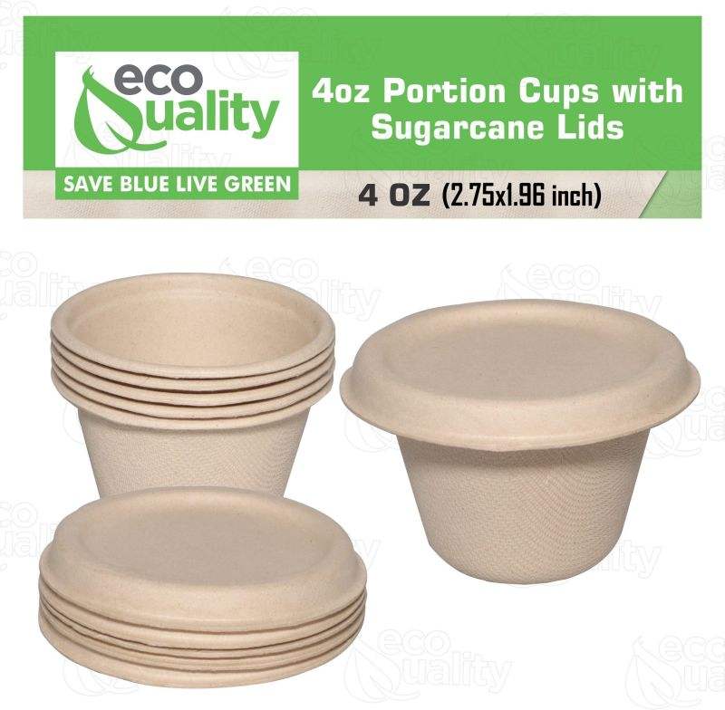 Wholesale Biodegradable Sugarcane Bagasse Cups 4 Oz Compostable Souffle ...