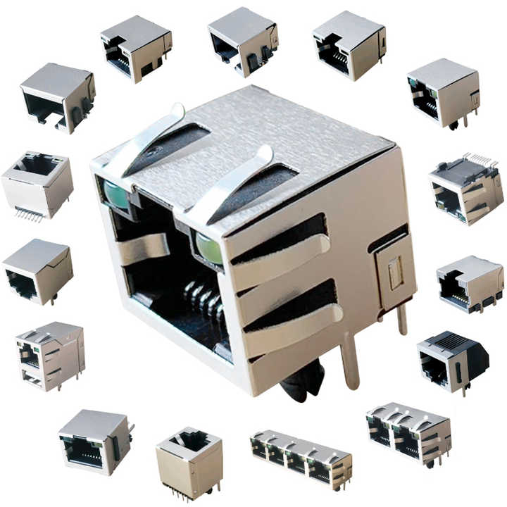 8P8C Modular Jack Magnetic Socket RJ45 Female Connector