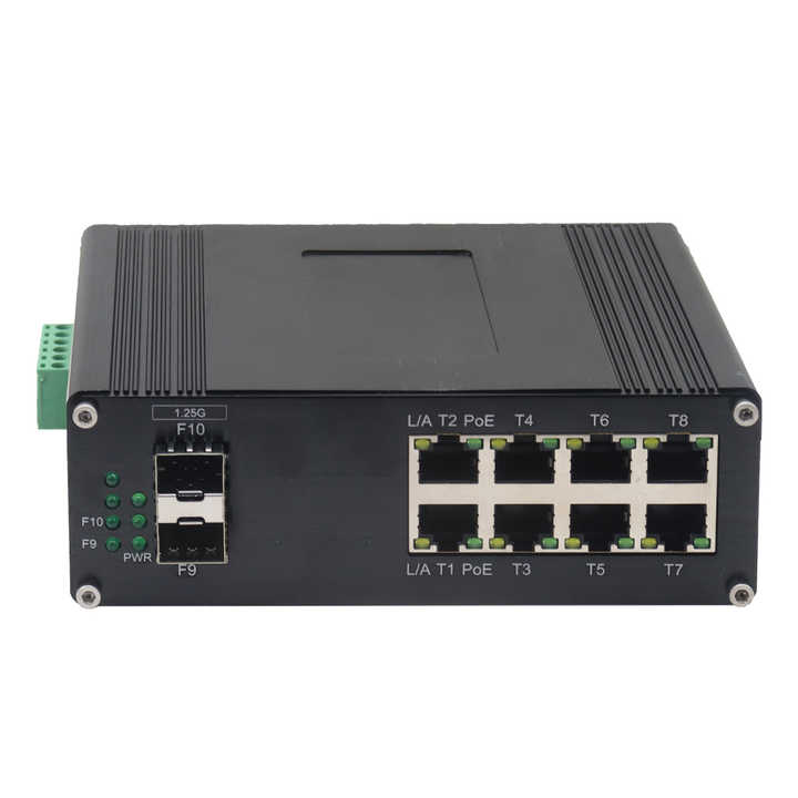 2 X SFP 8 X GE PoE Network Switch Industrial 8 Port Gigabit Ethernet ...