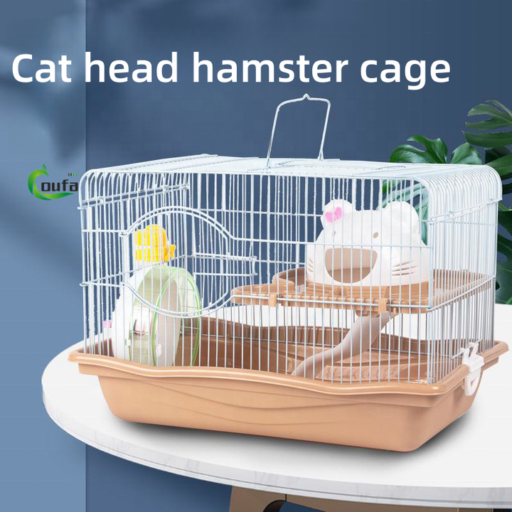 Luxury Portable Travel Metal Wire Mesh Small pink Hamster Live Cage ...