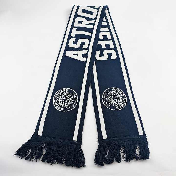 Custom Jacquard logo Football Team Scarf Soccer World Club Cup Cotton ...