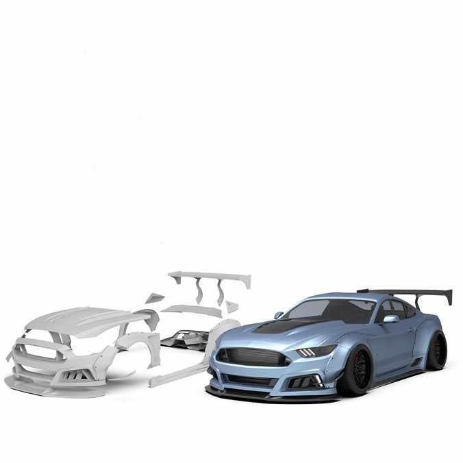 Ford Mustang V2 Wide Body Kit 2015-2023 with Bumpers & Spoiler - OEM