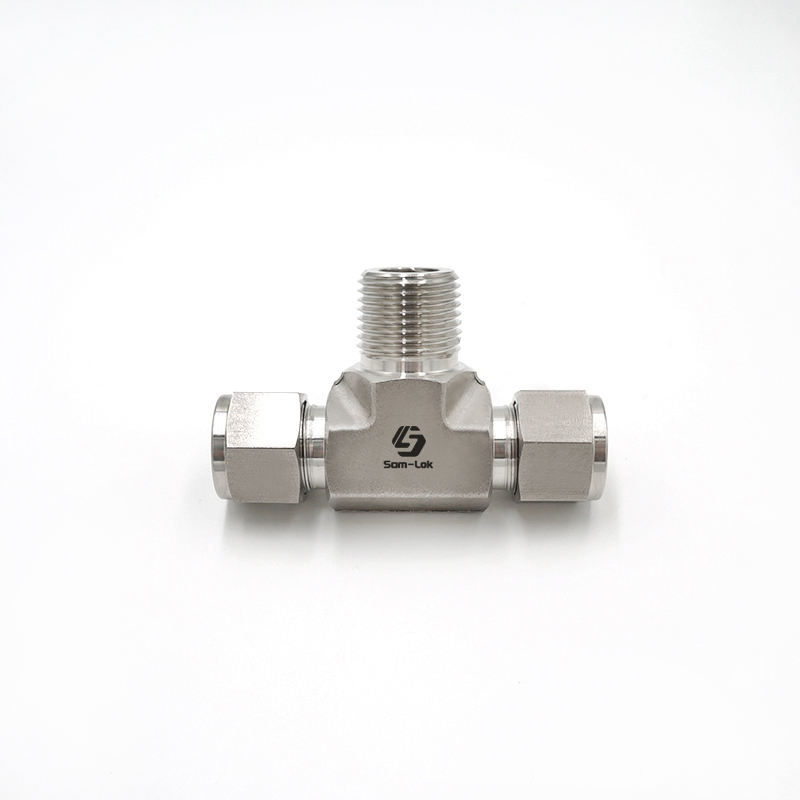 Stainless Steel Compression Fitting Double Ferrule Male Branch Tee ...