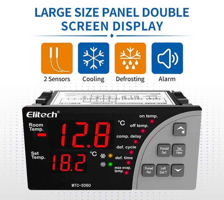 Elitech MTC-5080 Defrost Thermostat - Intelligent Temperature Control