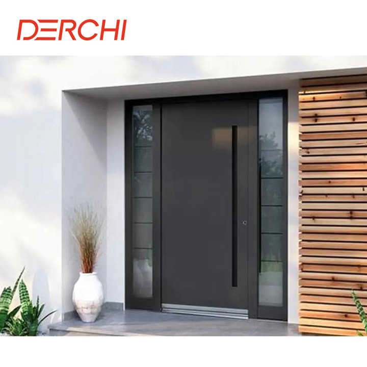 DERCHI USA Modern Exterior Villa Aluminium Flat Pivot Entrance Entry ...