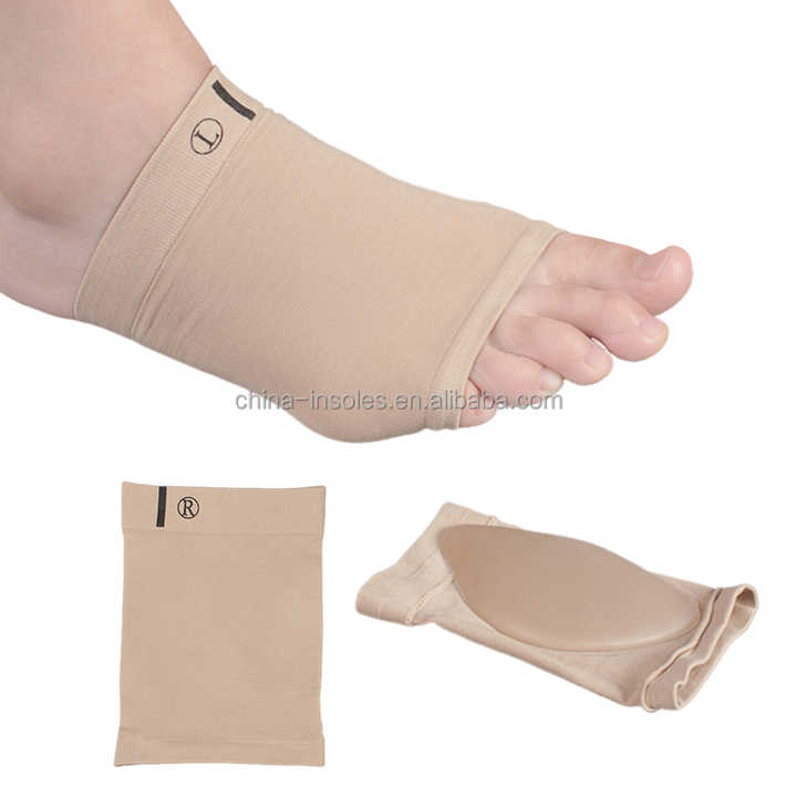 Custom Soft Elastic Fabric Inside Gel Flat Foot Arch Support Sock
