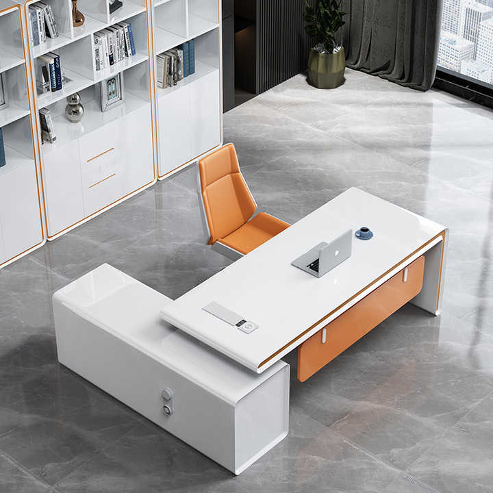 White Baking Paint Boss Table Simple Modern Desk Fashion Director Big ...